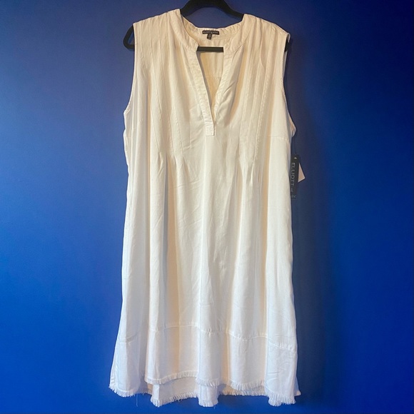 Elliot & Vine | Dresses | Nwt Elliot Vine White Sleeveless Frayed Hem ...